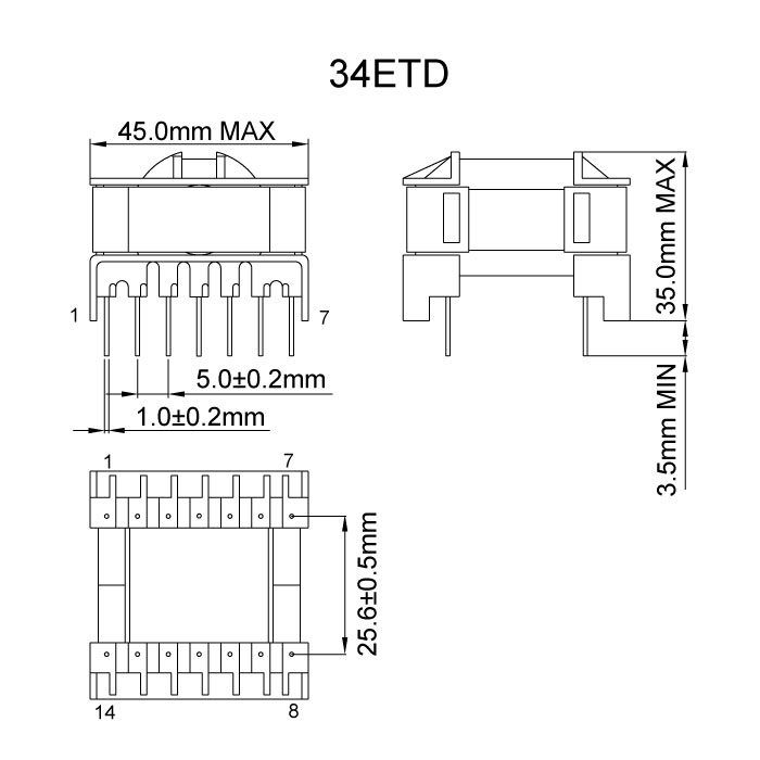 ETD Series High Frequency Power Transformer - Buy high frequency ...