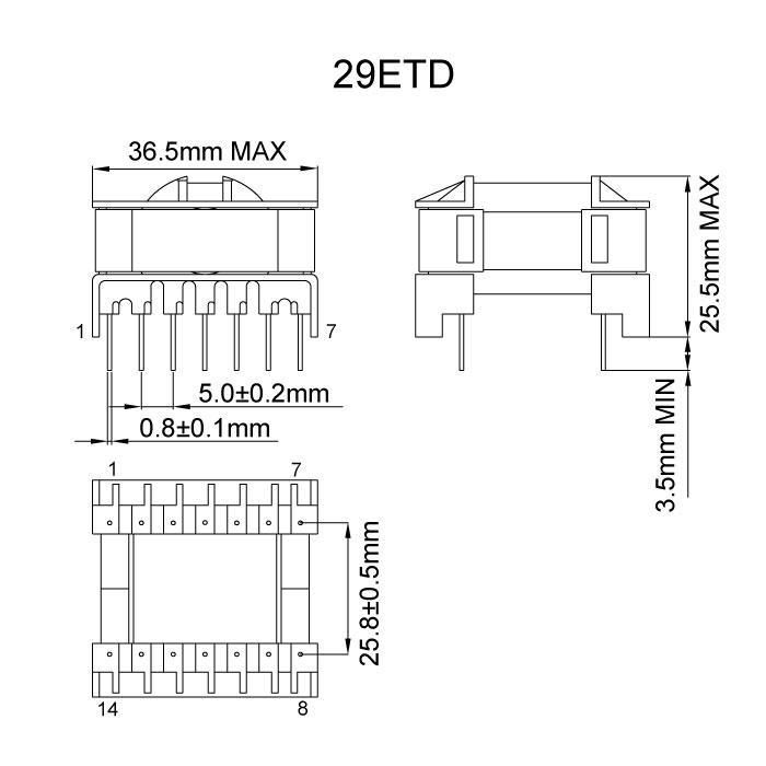 ETD Series High Frequency Power Transformer - Buy high frequency ...